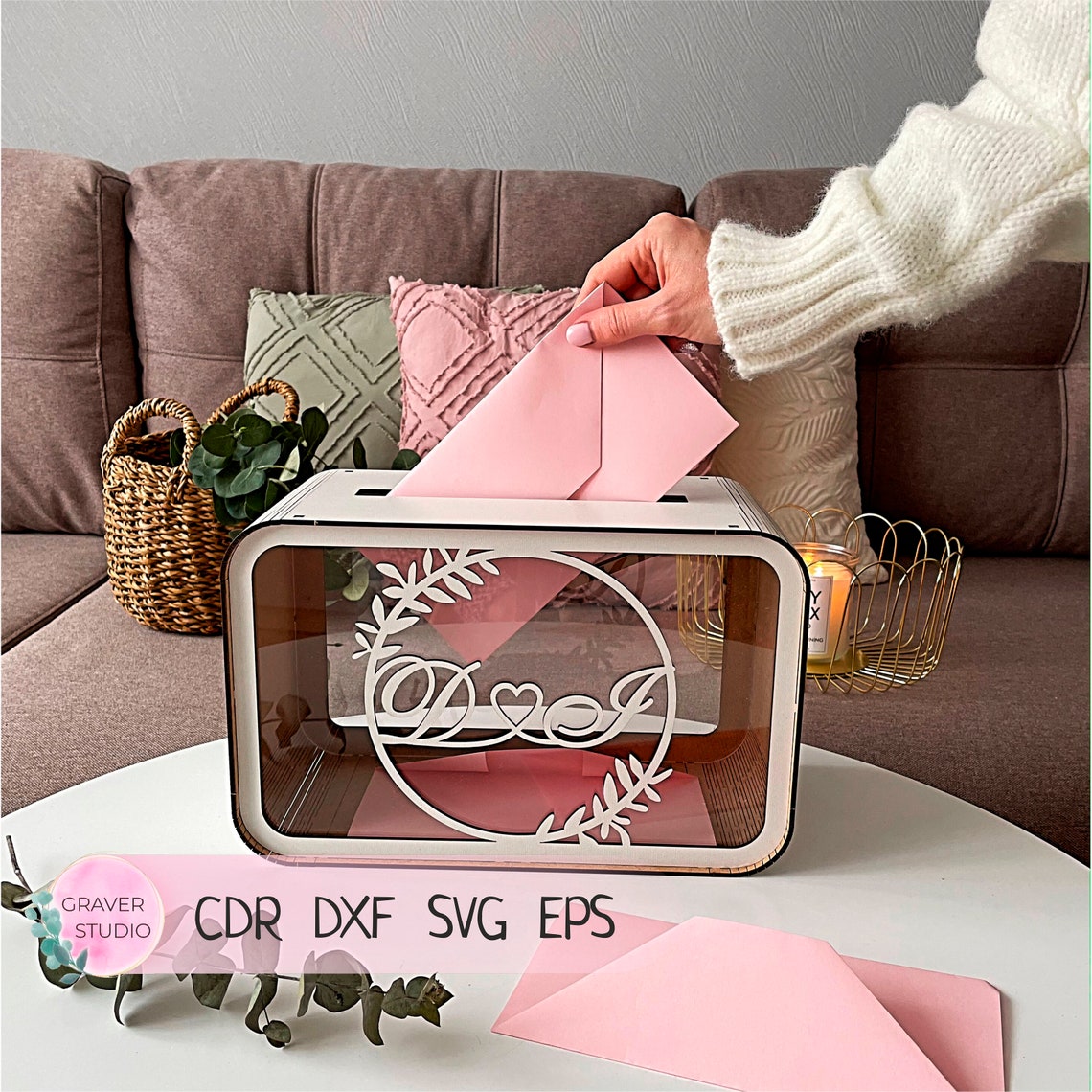 Wedding Card Box Svg Laser Cutting Project Svg Dxf Cdr Eps - Etsy