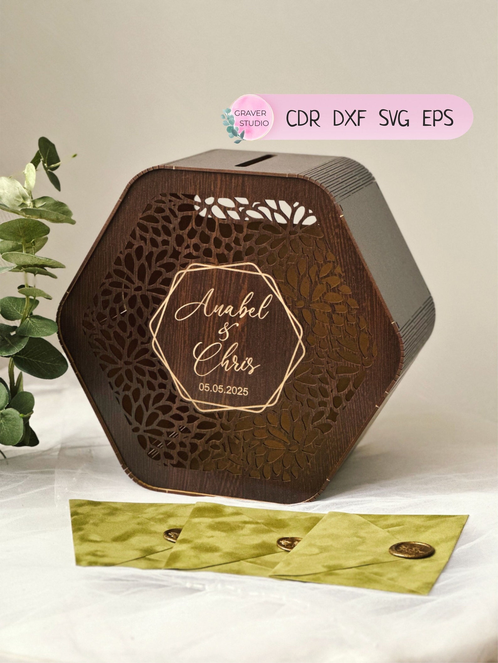 Wedding Card Box Svg,wedding Laser Cut File, Svg Dxf Cdr Eps Vector ...