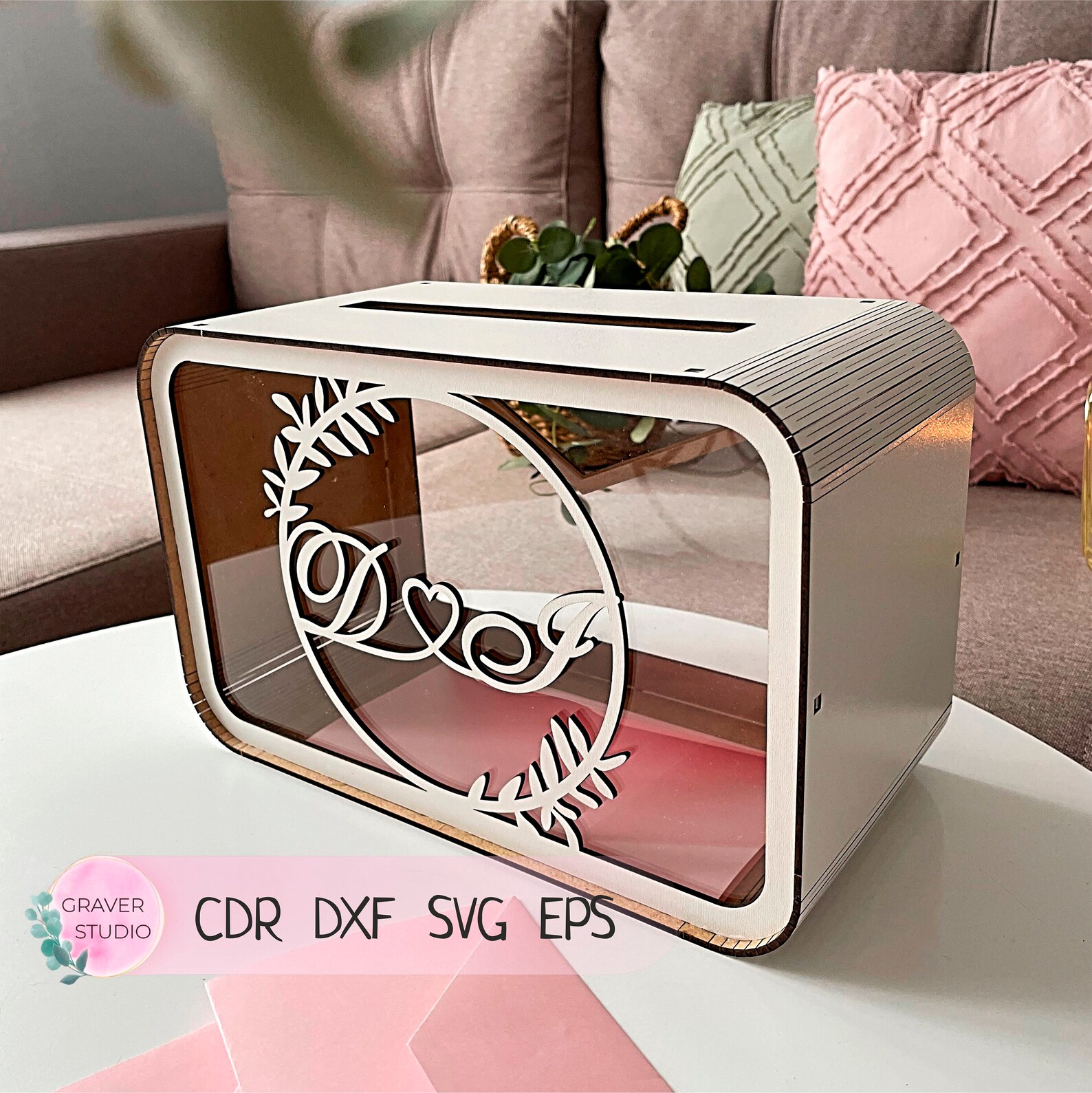 Wedding Card Box Svg, Laser Cutting Project, Svg Dxf Cdr Eps Vector ...