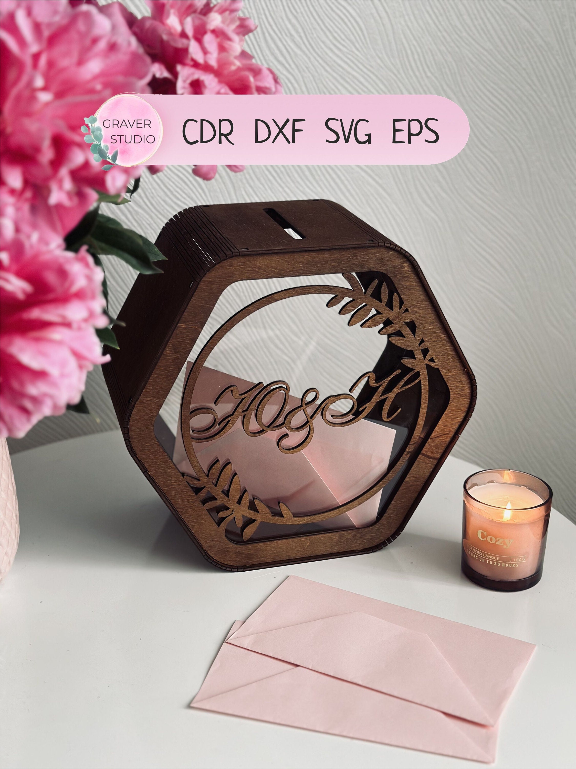 Wedding Card Box Svg, Laser Cutting Project, Svg Dxf Cdr Eps Vector ...