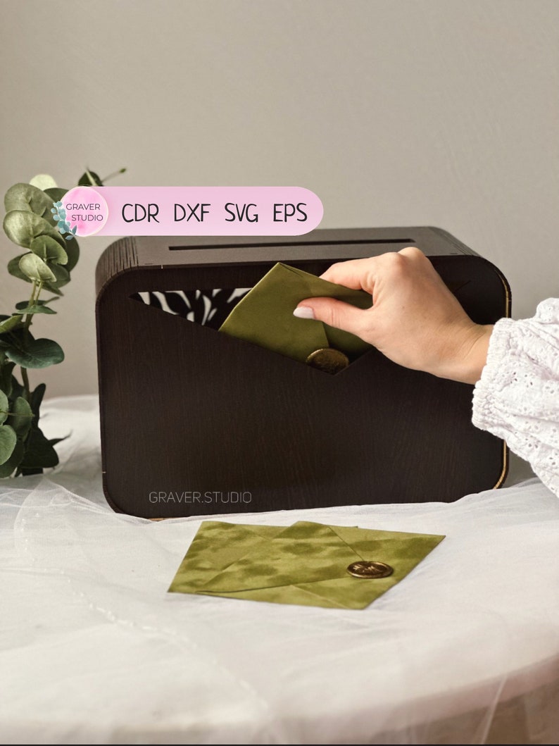 Wedding Card Box Svg,laser Cutting Project, Svg Dxf Cdr Eps Vector ...