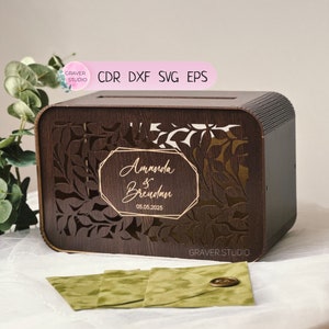 Wedding Card Box Svg,laser Cutting Project, Svg Dxf Cdr Eps Vector ...