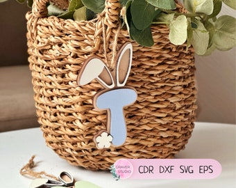 Easter Rabbit Initials,laser Cut File Glowforge,easter Bunny Svg ...