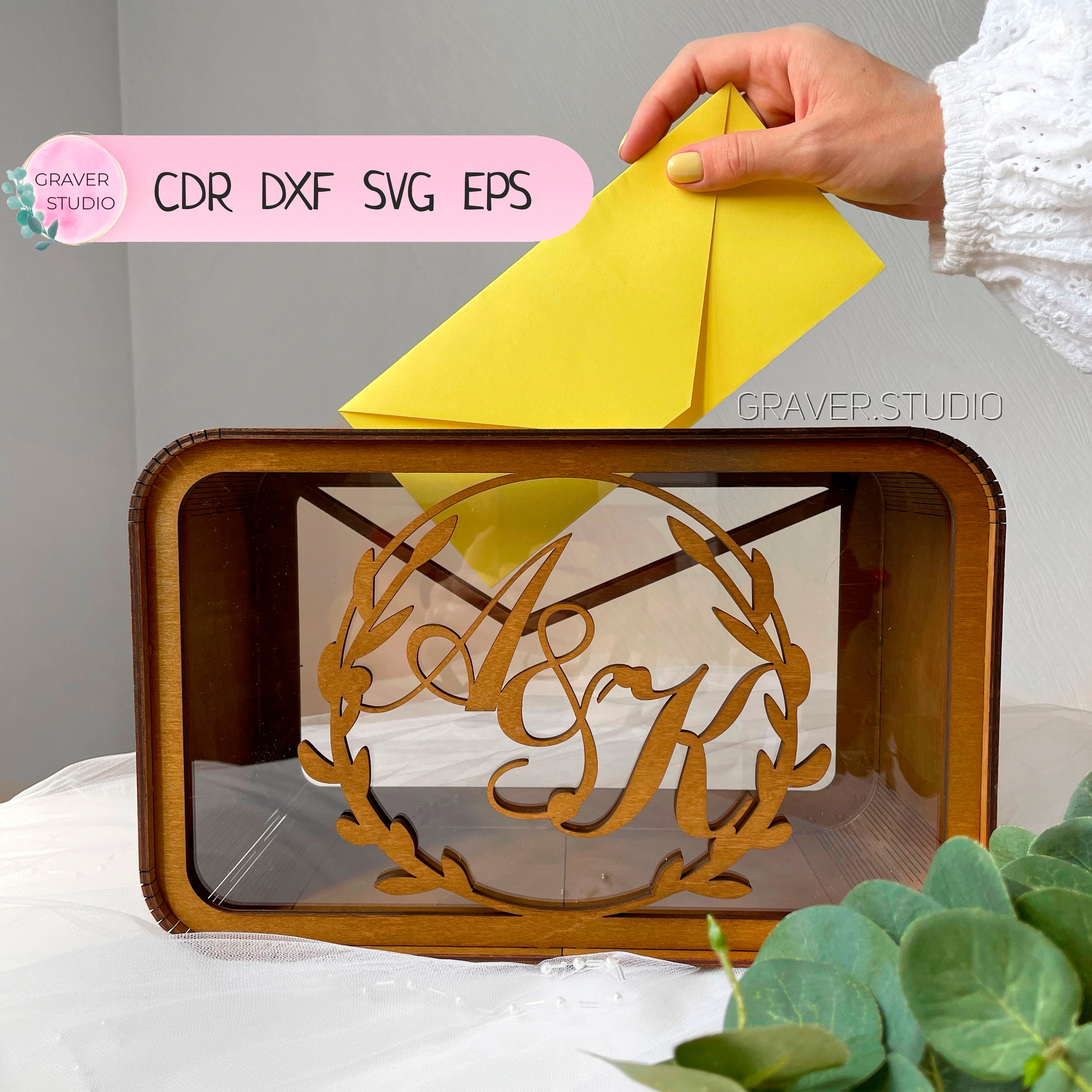 Wedding Card Box Svg, Laser Cutting Project, Svg Dxf Cdr Eps Vector ...