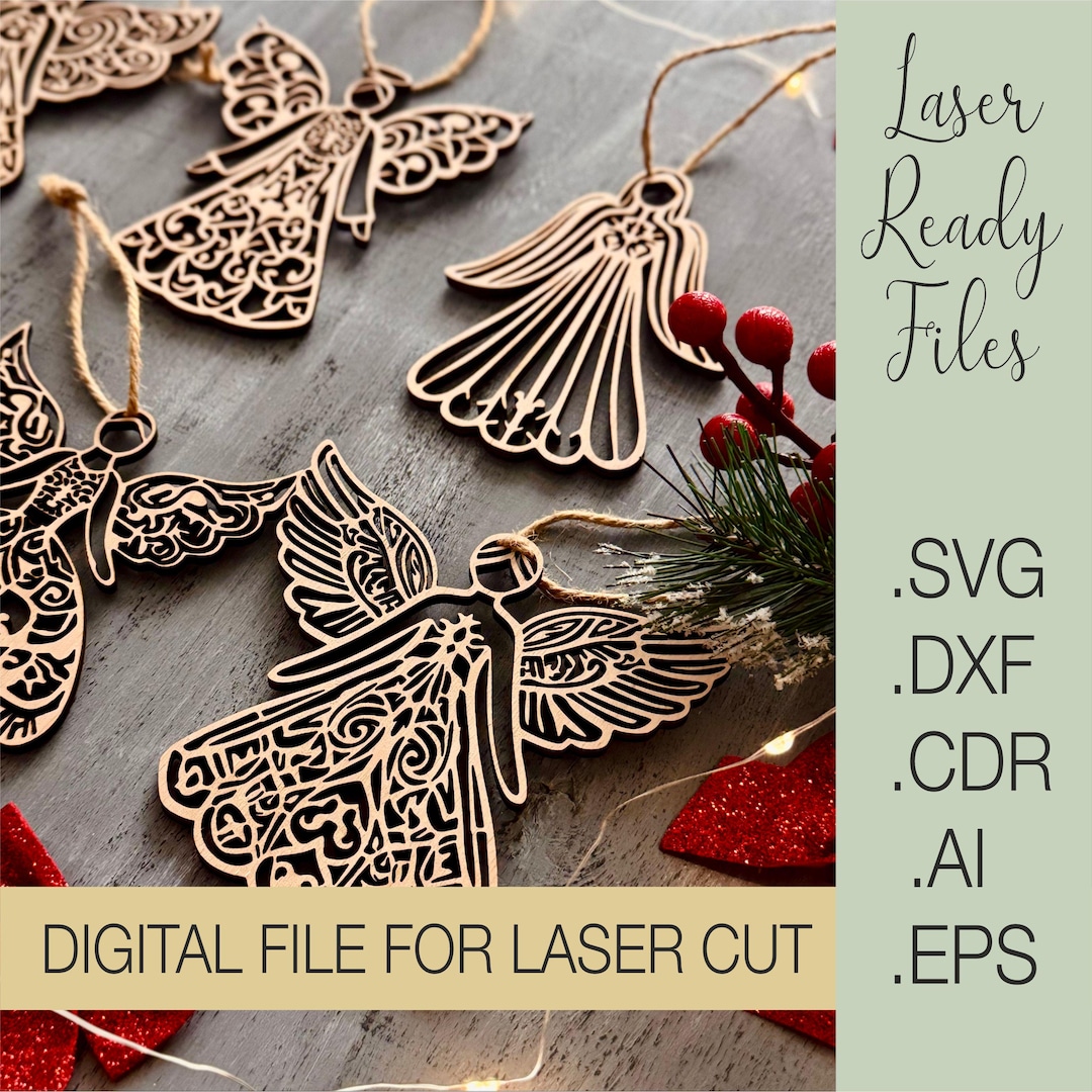 Christmas Laser Cut Files, Christmas Angels Laser Cut, Angel Christmas ...