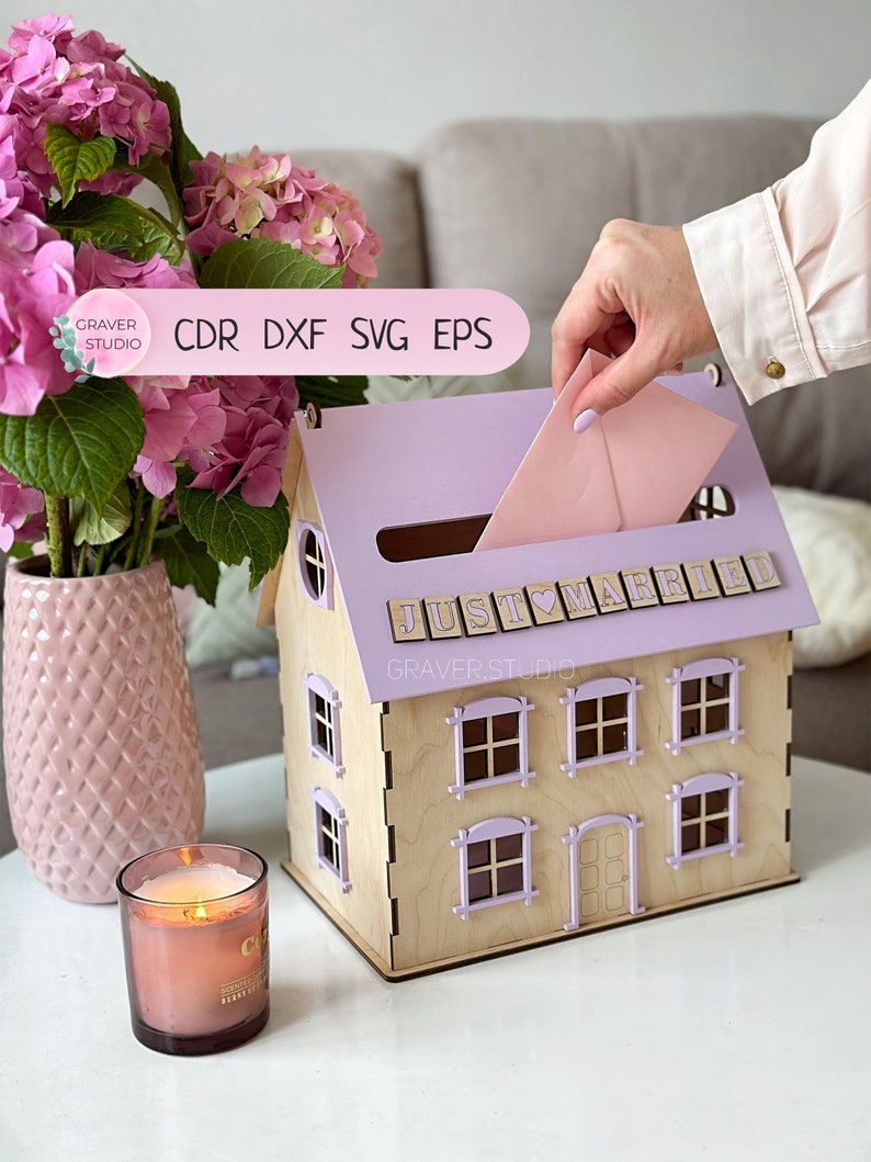 Wedding House Just Married Laser Cutting Project Files Svg - Etsy