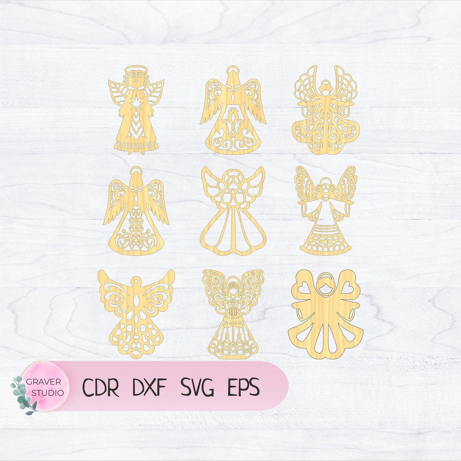 Angel Dxf Christmas Laser Cut Files Christmas Angels Laser - Etsy