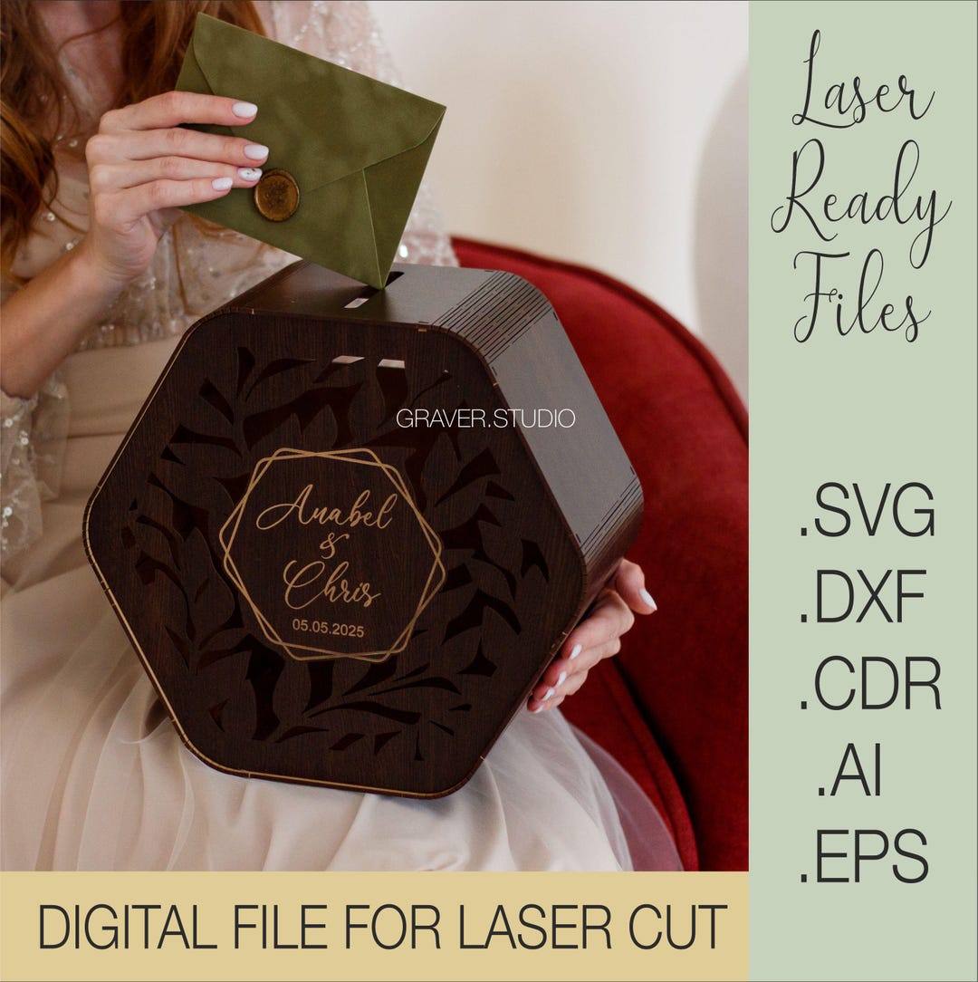 Wedding Card Box Svg,wedding Laser Cut File, Svg Dxf Cdr Eps Vector ...