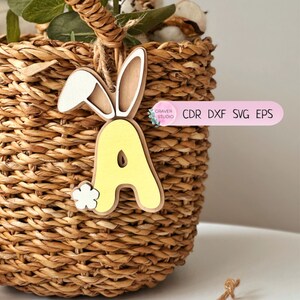 Easter Rabbit Initials,laser Cut File Glowforge,easter Bunny Svg ...