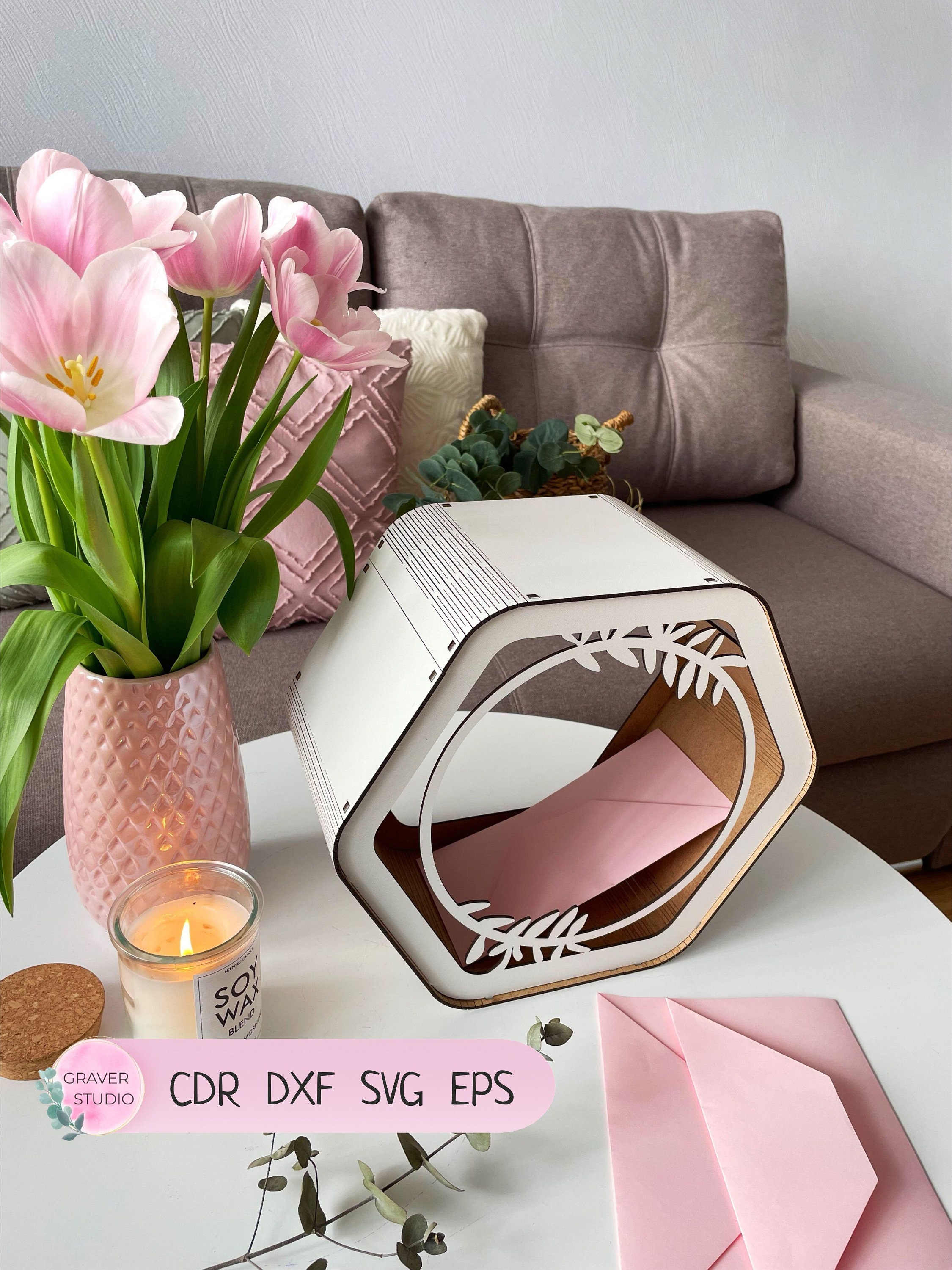 Wedding Card Box Svg, Laser Cutting Project, Svg Dxf Cdr Eps Vector ...