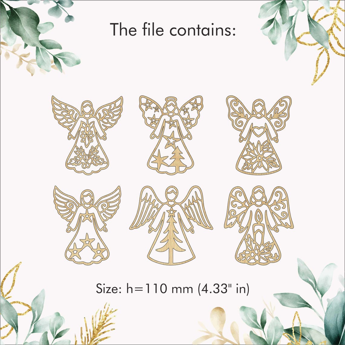 Christmas Angel Ornaments SVG | Laser Cut Files for Glowforge Cricut ...