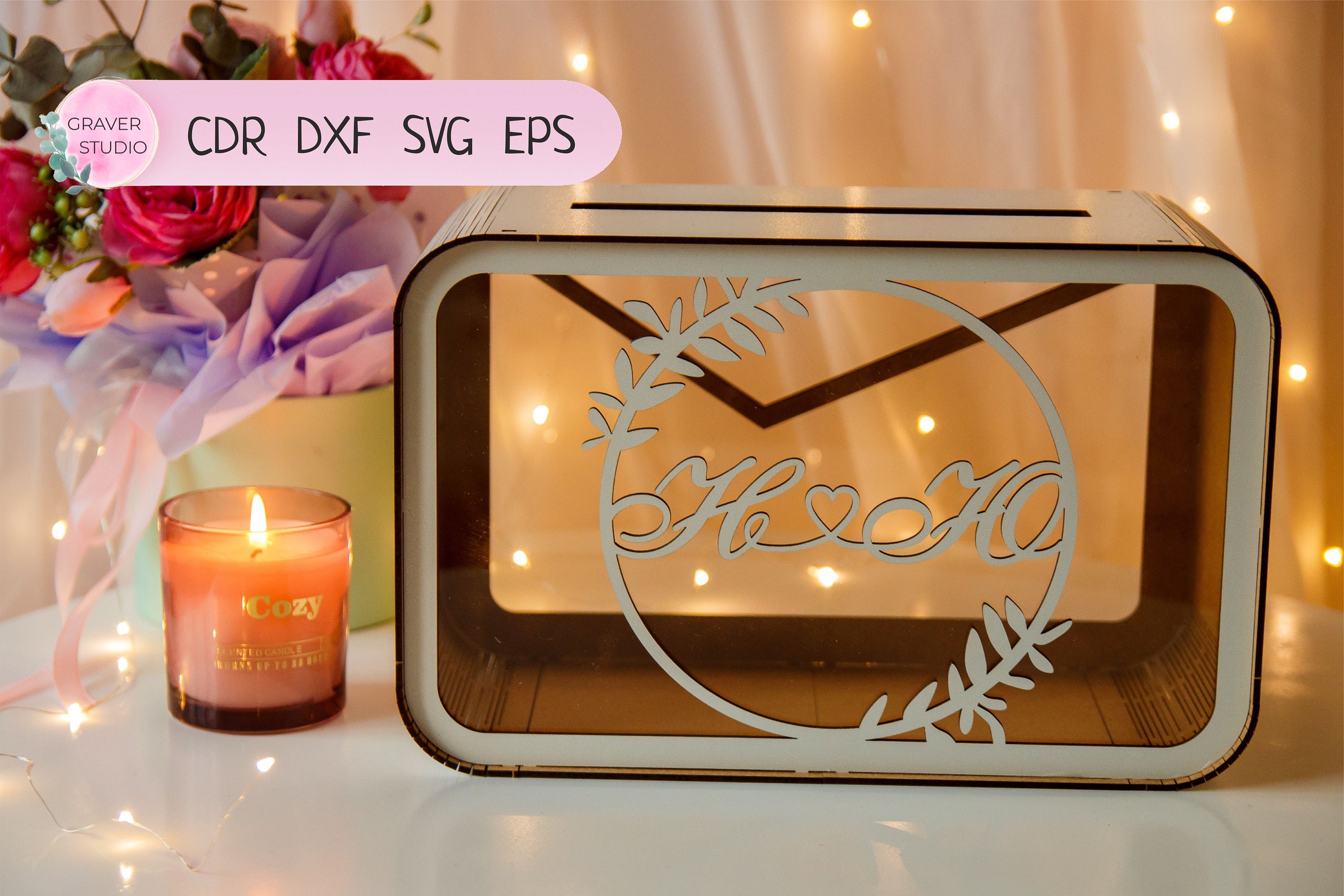 Wedding Card Box Svg Laser Cutting Project Svg Dxf Cdr Eps - Etsy