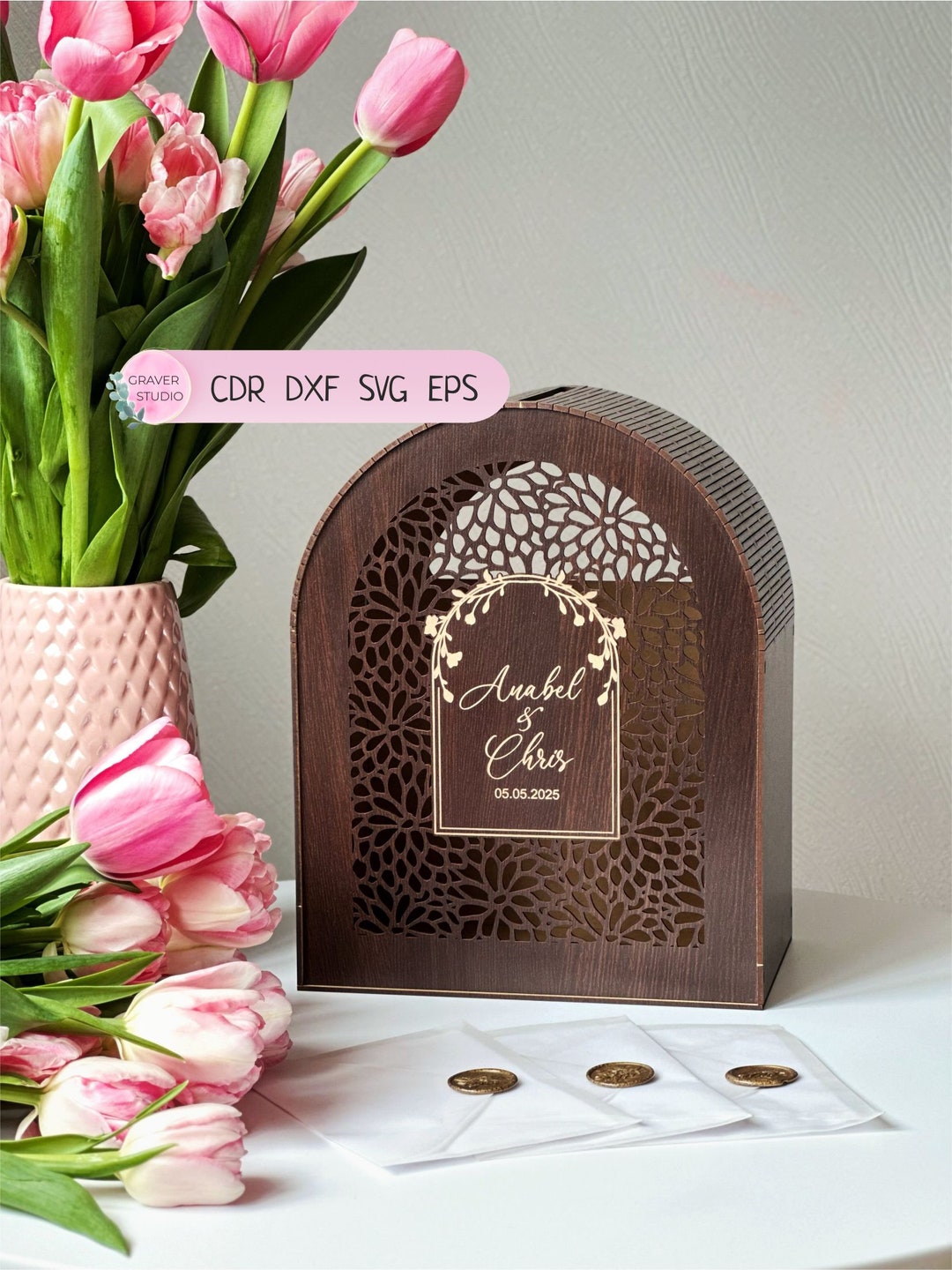 Wedding Card Box Svg, Laser Cutting Project, Svg Dxf Cdr Eps Vector ...