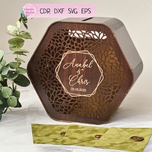 Wedding Card Box Svg,wedding Laser Cut File, Svg Dxf Cdr Eps Vector ...