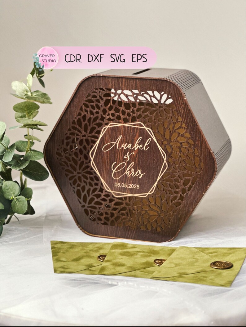 Wedding Card Box Svg,wedding Laser Cut File, Svg Dxf Cdr Eps Vector ...