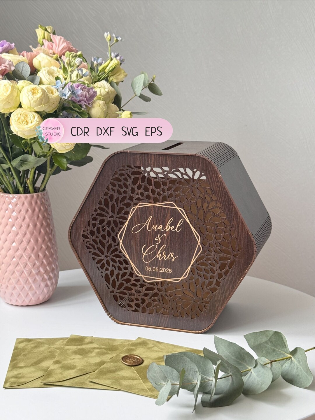Wedding Laser File,wedding Card Box Svg,wedding Laser Cut File, Svg Dxf ...