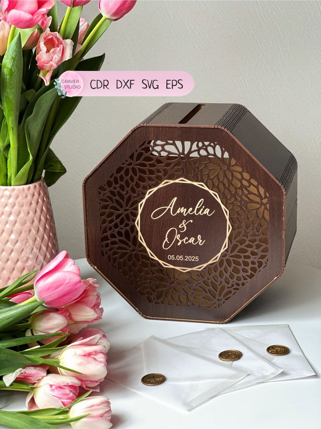 Wedding Laser File,wedding Card Box Svg,wedding Laser Cut File, Svg Dxf ...