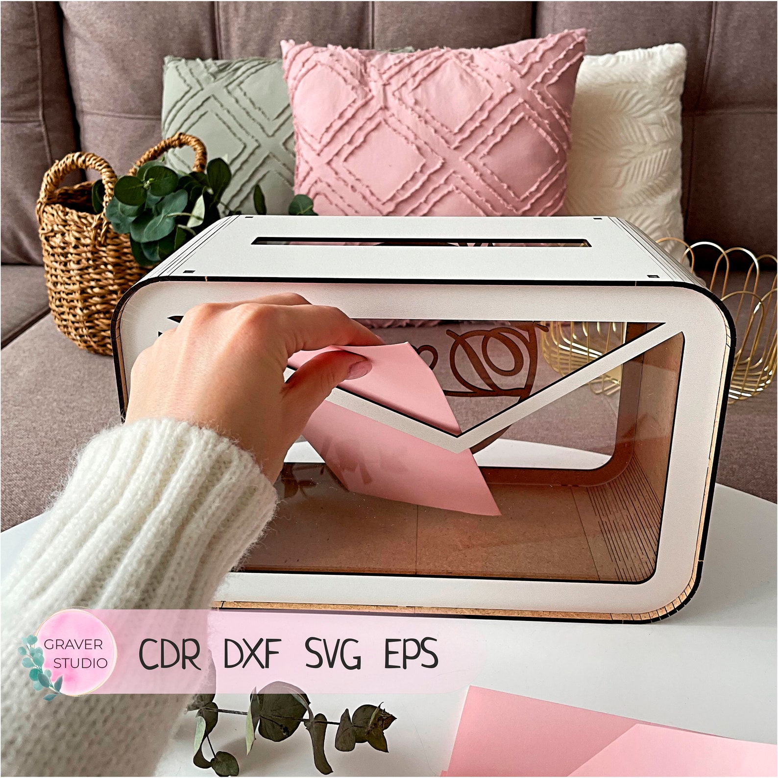 Wedding Card Box Svg, Laser Cutting Project, Svg Dxf Cdr Eps Vector ...