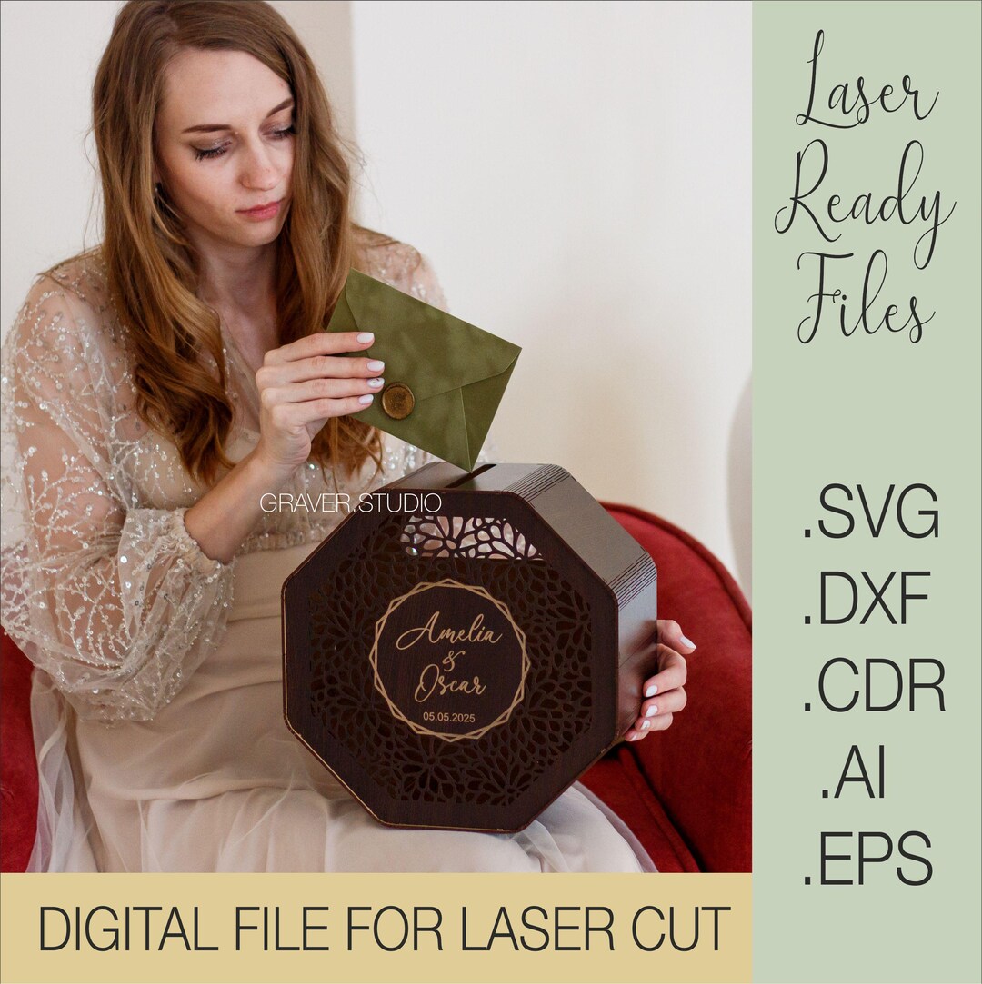 Octagonal Wedding Card Box Svg,wedding Laser File,wedding Laser Cut ...