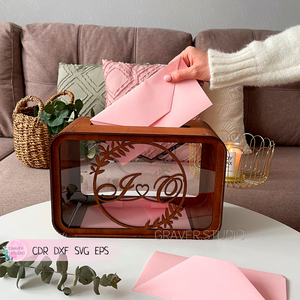 Wedding Card Box Svg Laser Cutting Project Svg Dxf Cdr Eps - Etsy