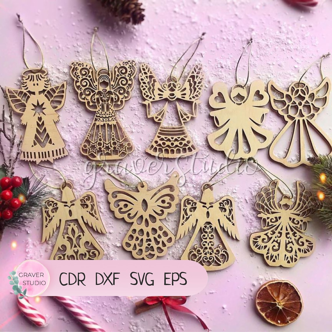 Christmas Laser Cut Files, Christmas Angels Laser Cut, Angel Christmas ...