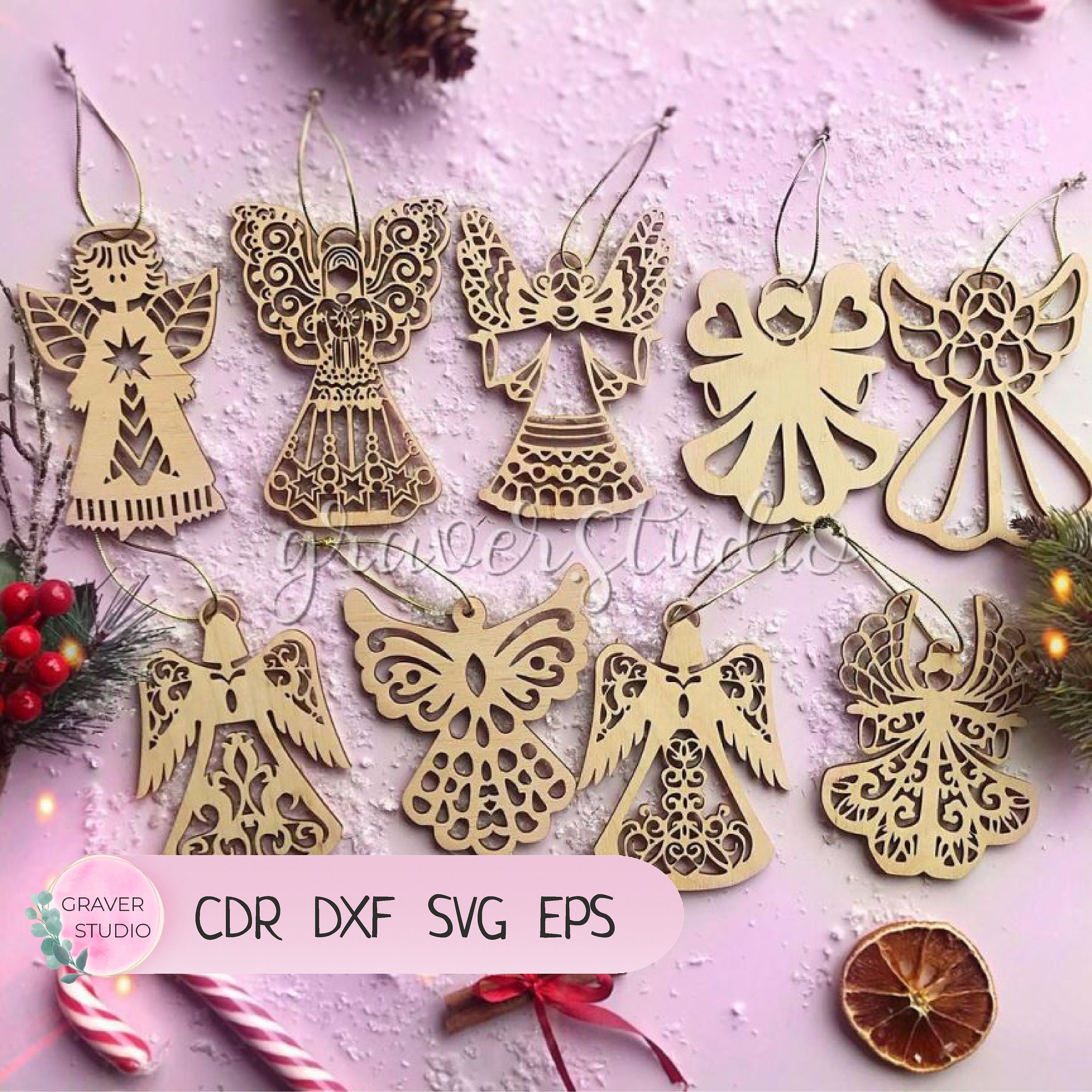 Angel Dxf, Christmas Laser Cut Files, Christmas Angels Laser Cut, Angel ...