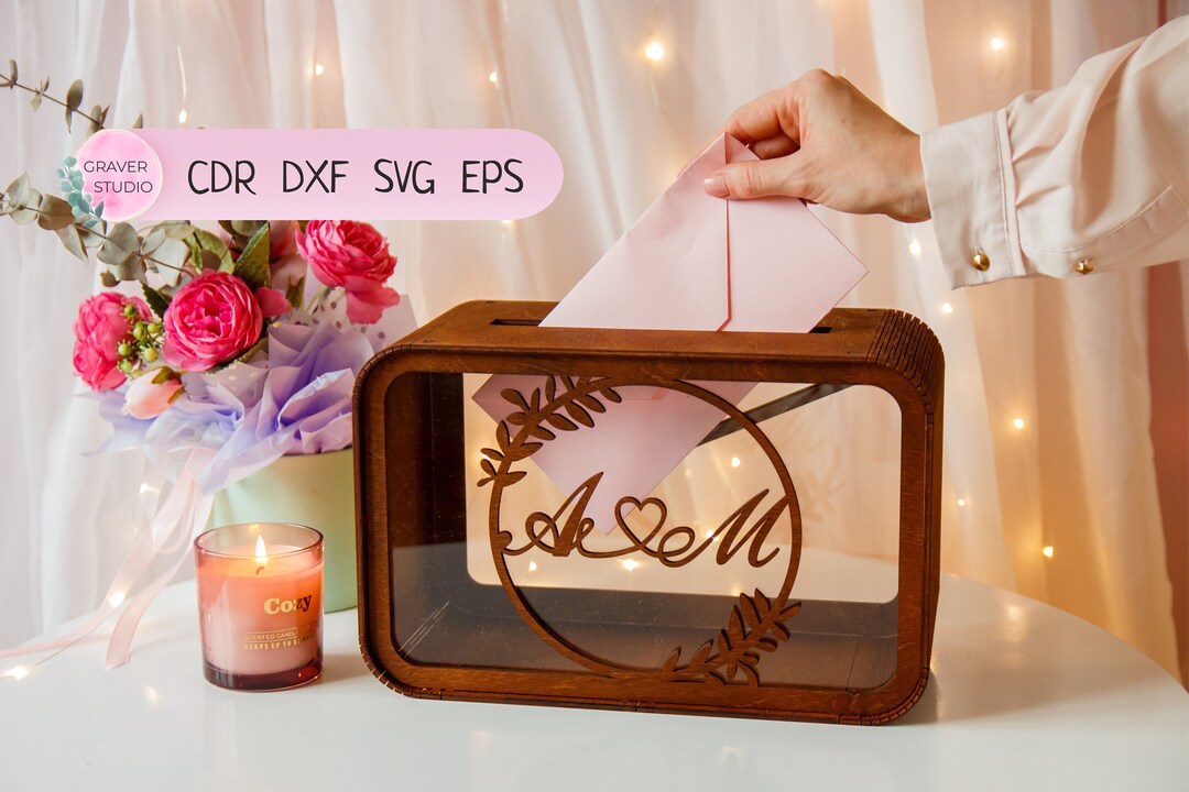 Wedding Card Box Svg, Laser Cutting Project, Svg Dxf Cdr Eps Vector ...