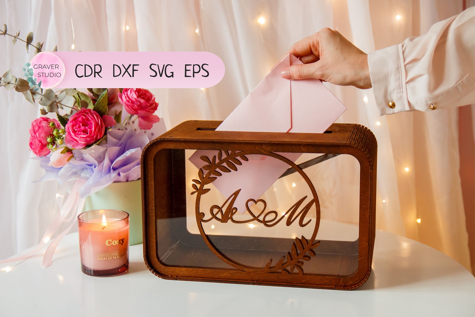 Wedding Card Box Svg Laser Cutting Project Svg Dxf Cdr Eps - Etsy