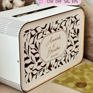 Wedding Card Box Svg,laser Cutting Project,svg Dxf Cdr Eps Vector Plans ...