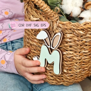 Easter Rabbit Initials,laser Cut File Glowforge,easter Bunny Svg ...