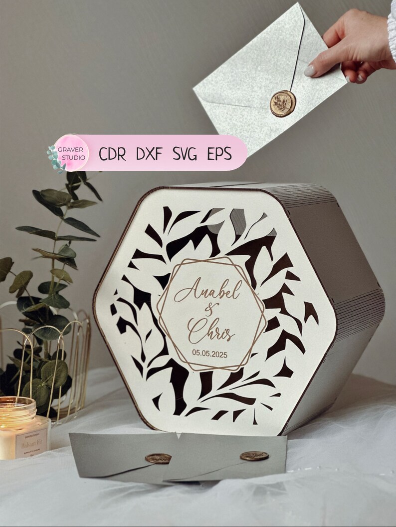 Wedding Card Box Svg,wedding Laser Cut File, Svg Dxf Cdr Eps Vector ...