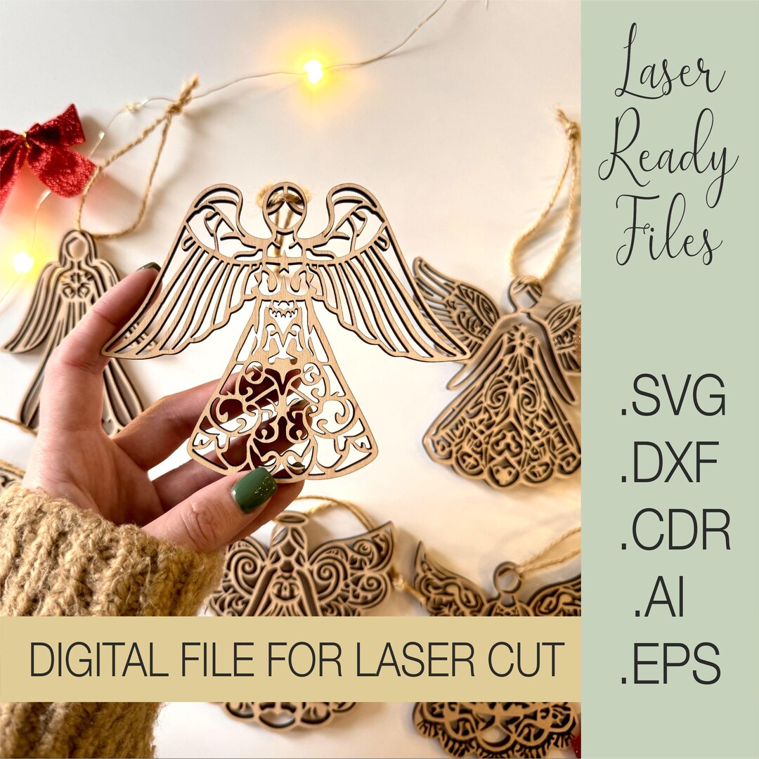 Christmas Laser Cut Files, Christmas Angels Laser Cut, Angel Christmas ...