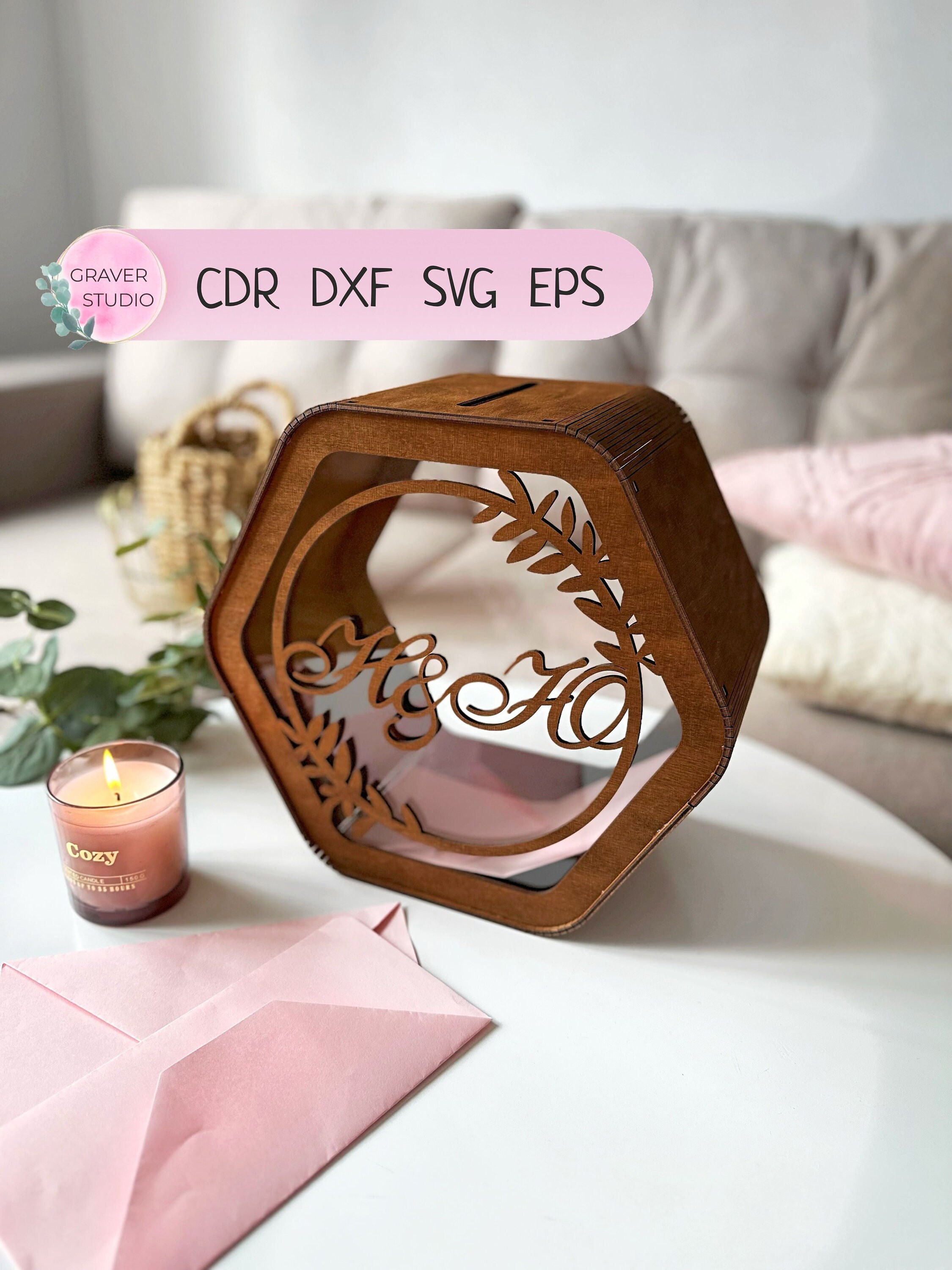 Wedding Card Box Svg, Laser Cutting Project, Svg Dxf Cdr Eps Vector ...