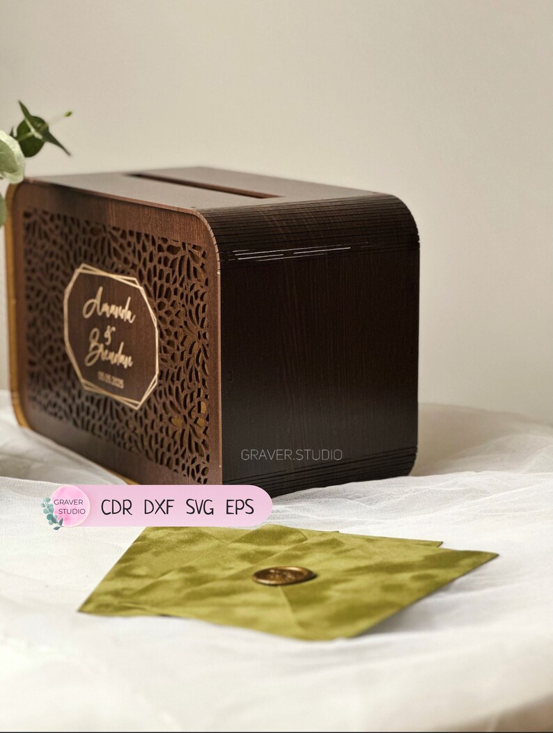 Wedding Card Box Svg,laser Cutting Project, Svg Dxf Cdr Eps Vector ...