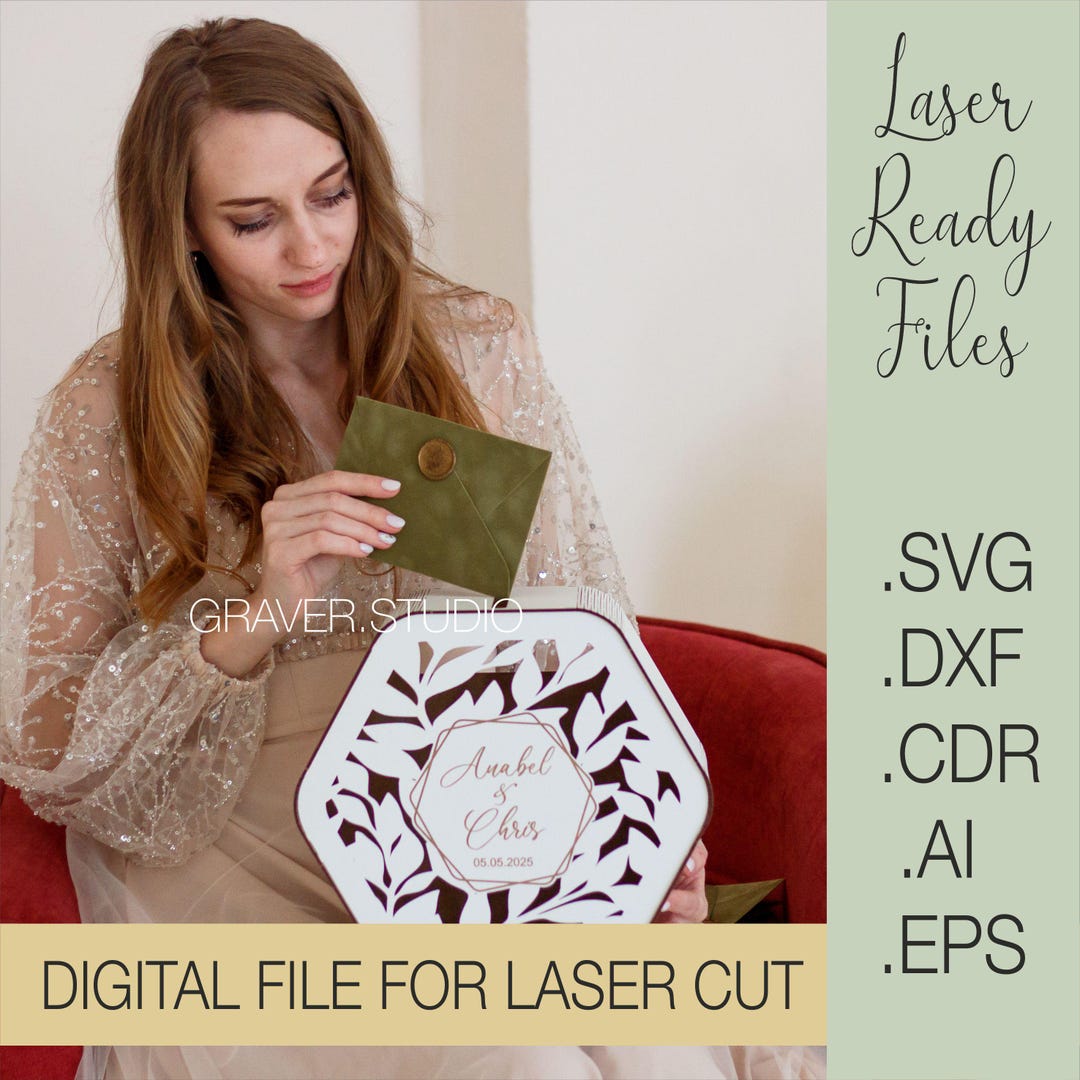 Wedding Laser File,wedding Card Box Svg,laser Cut Card Holder, Svg Dxf ...