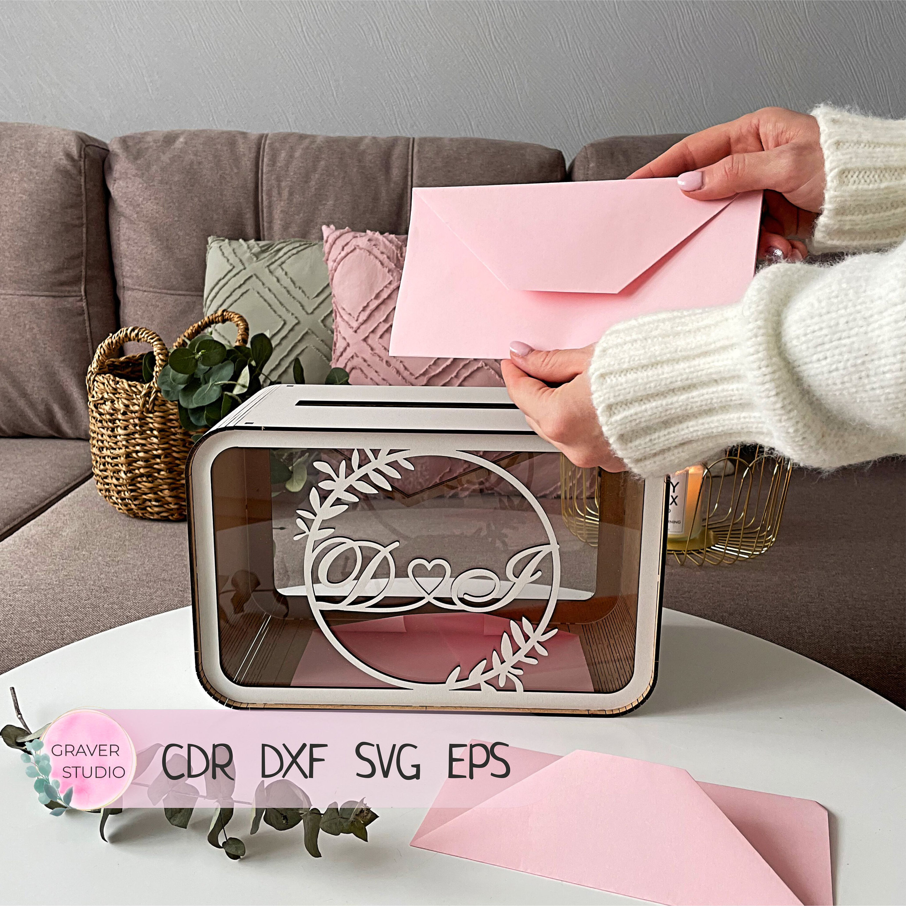 Wedding Card Box Svg, Laser Cutting Project, Svg Dxf Cdr Eps Vector ...