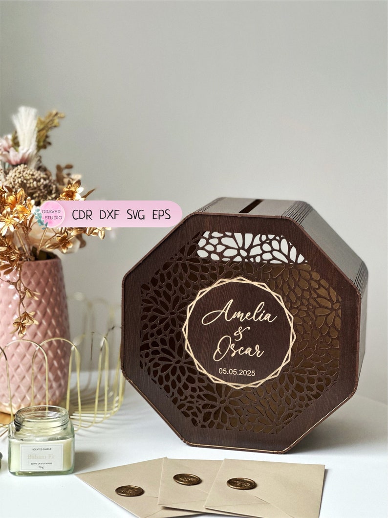 Laser Cut File,wedding Card Box Svg,wedding Laser Cut File, Svg Dxf Cdr ...