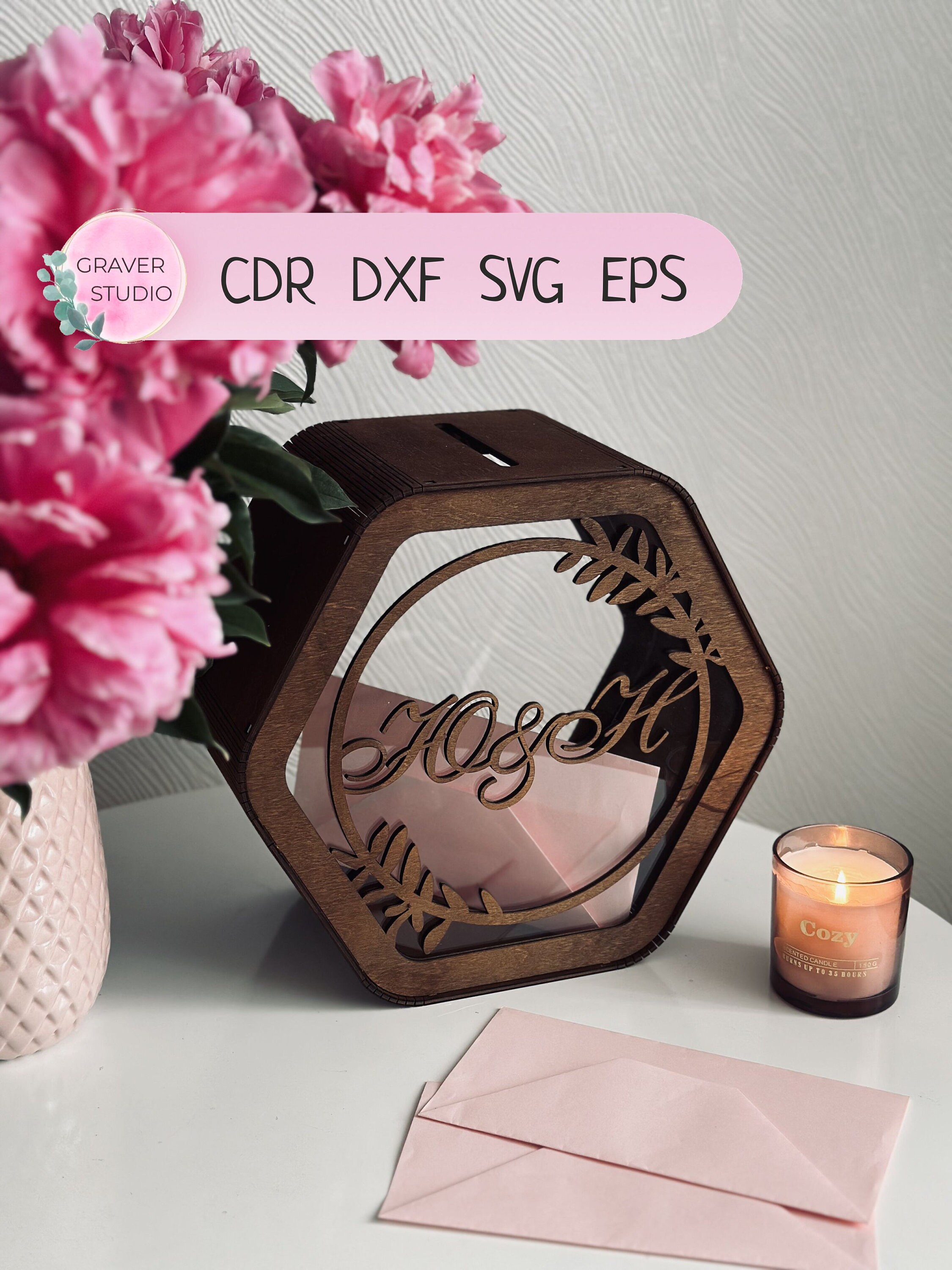 Wedding Card Box Svg, Laser Cutting Project, Svg Dxf Cdr Eps Vector ...