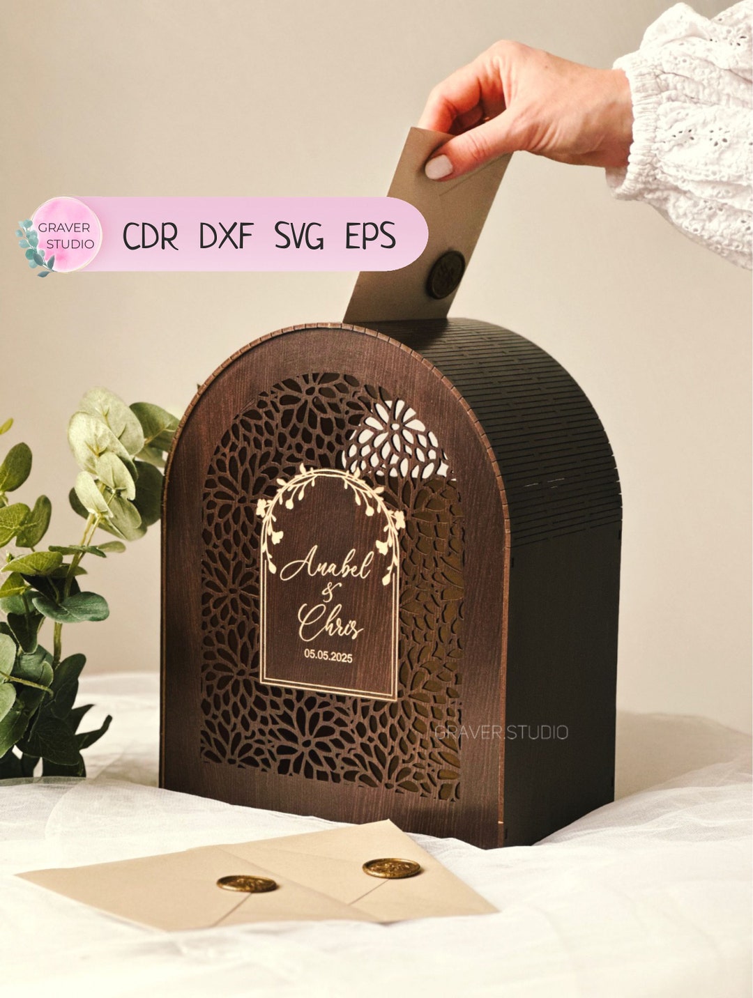 Wedding Card Box Svg Laser Cutting Project Svg Dxf Cdr Eps Vector