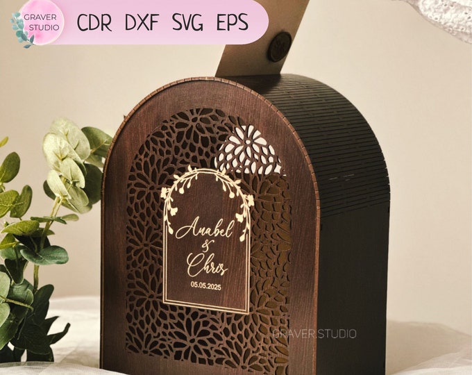 Laser Cut File,wedding Card Box Svg, Laser Cutting Project, Svg Dxf Cdr ...