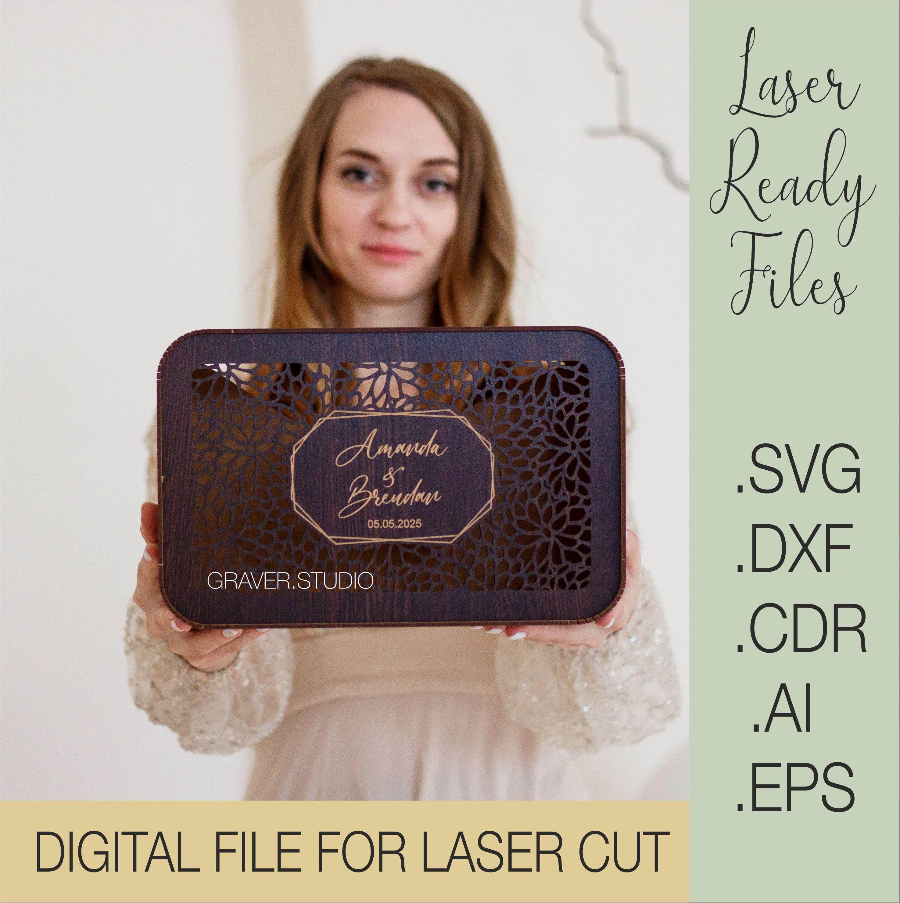 Wedding Card Box Svg,wedding Laser Cut File,svg Dxf Cdr Eps Vector ...