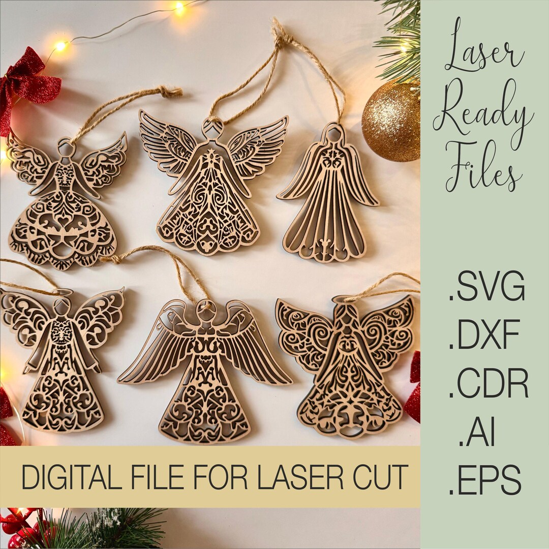 Christmas Laser Cut Files, Christmas Angels Laser Cut, Angel Christmas ...