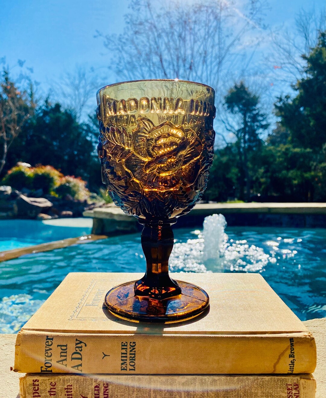 Vintage Brown Madonna Inn Rose Goblet-very RARE - Etsy
