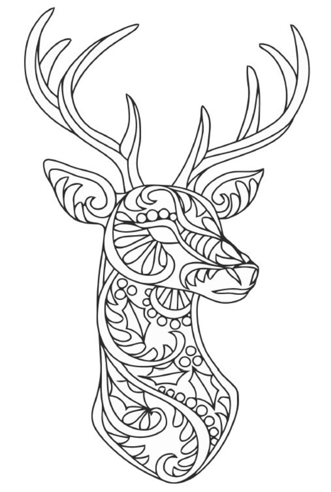 Deer Mandala Coloring Page - Etsy Australia
