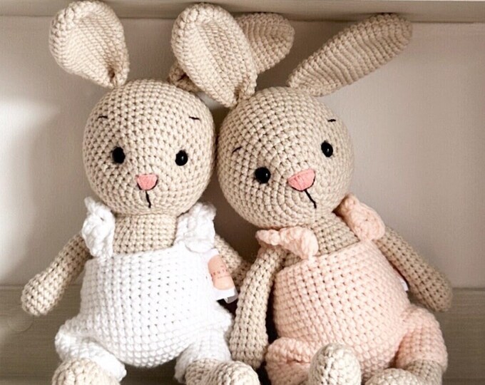 CROCHET BUNNY, Baby Comforter, Hand Made Baby Teddy, Crochet Bunny ...