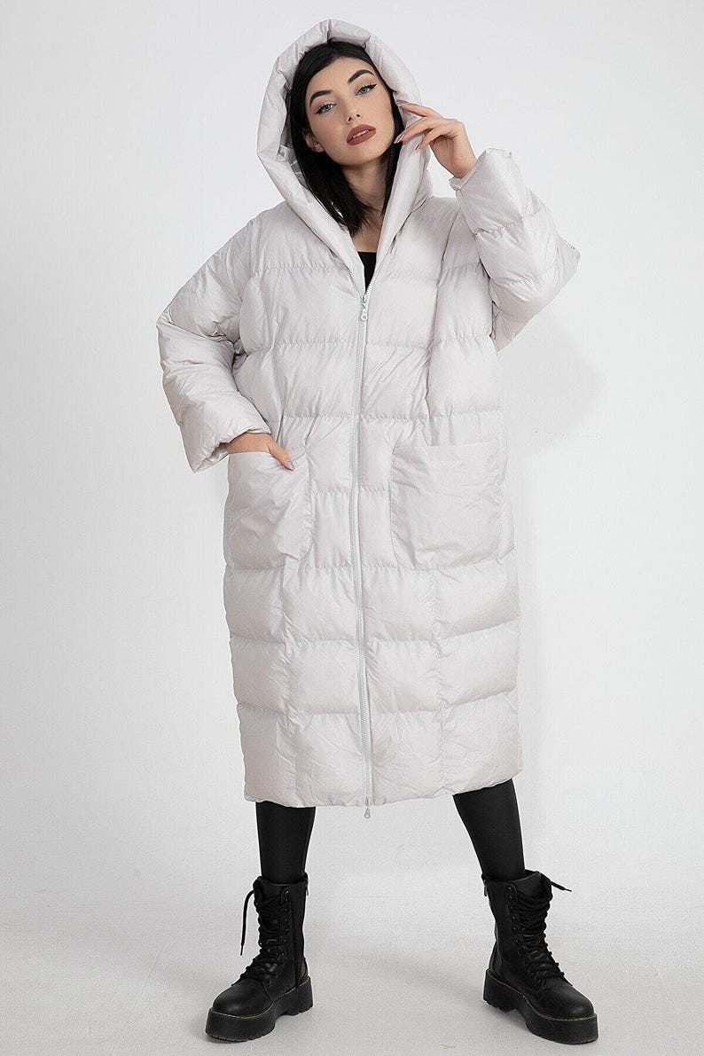 Women Puffer Coat, Long Techwear Jacket, Wax Bomber Jacket, Winter ...