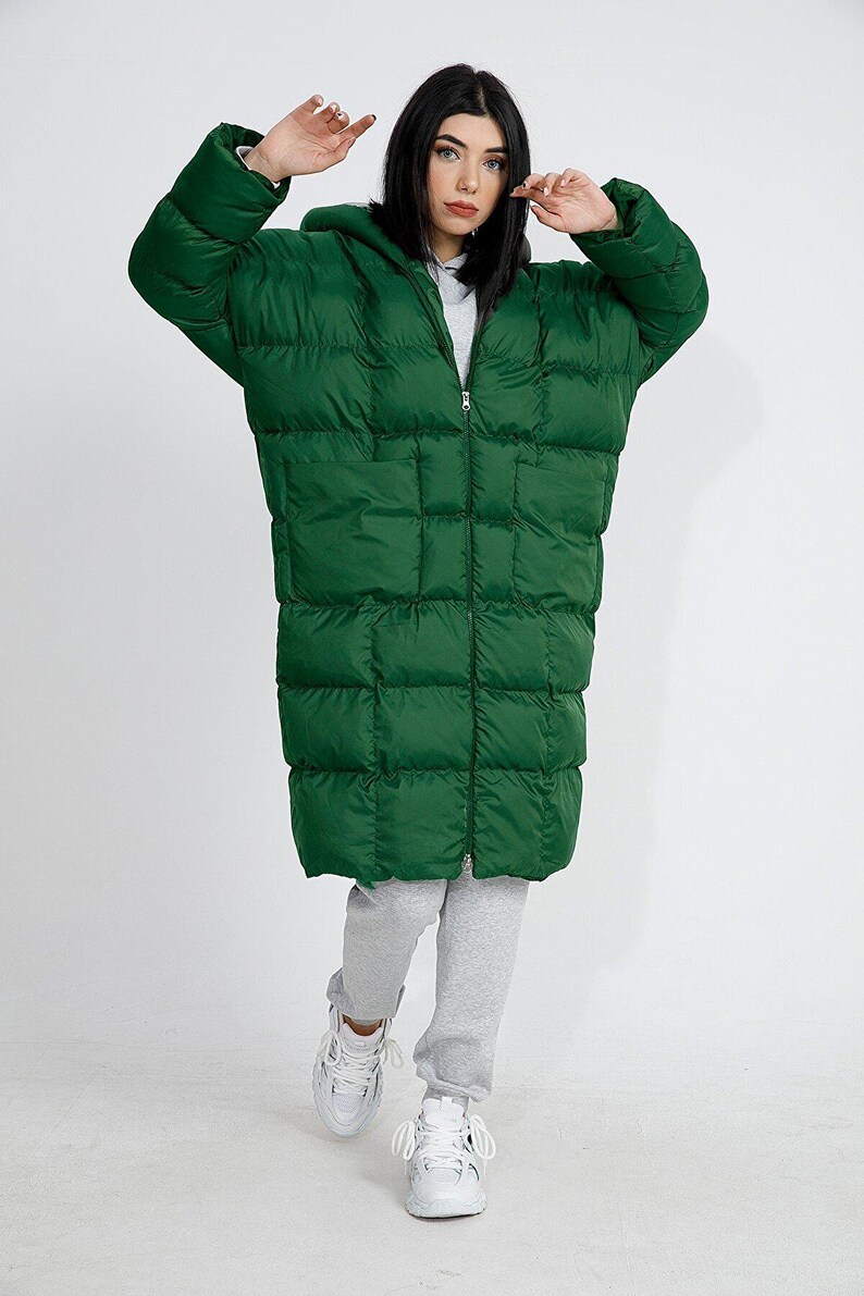 Women Puffer Coat, Long Techwear Jacket, Wax Bomber Jacket, Winter ...