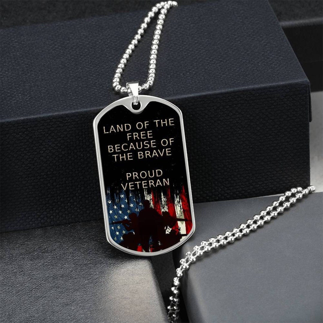 Military Dog Tag Necklace: Surgical Steel Veteran Gift - Etsy