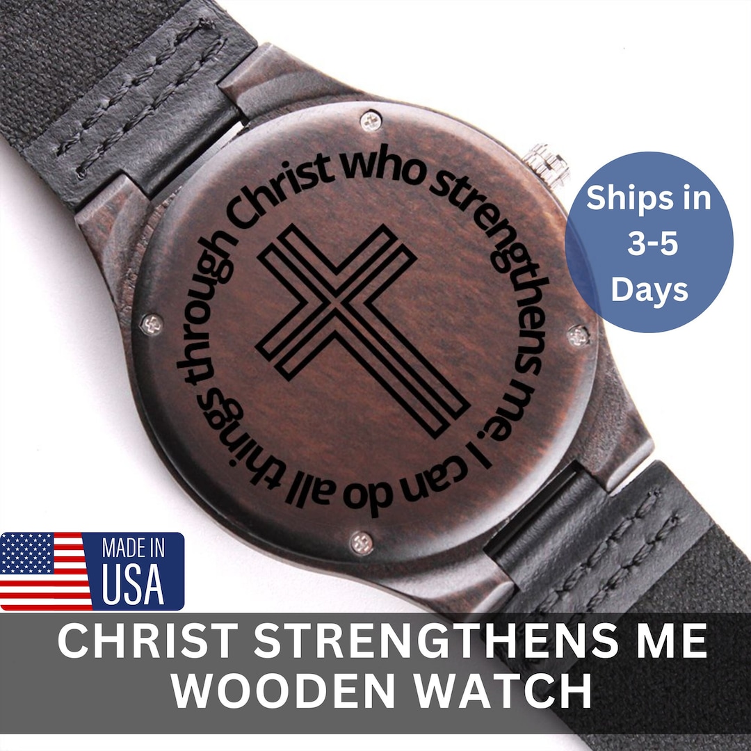 Christian Wooden Watch, Christian Gifts for Men, Religious Gifts, Bible ...