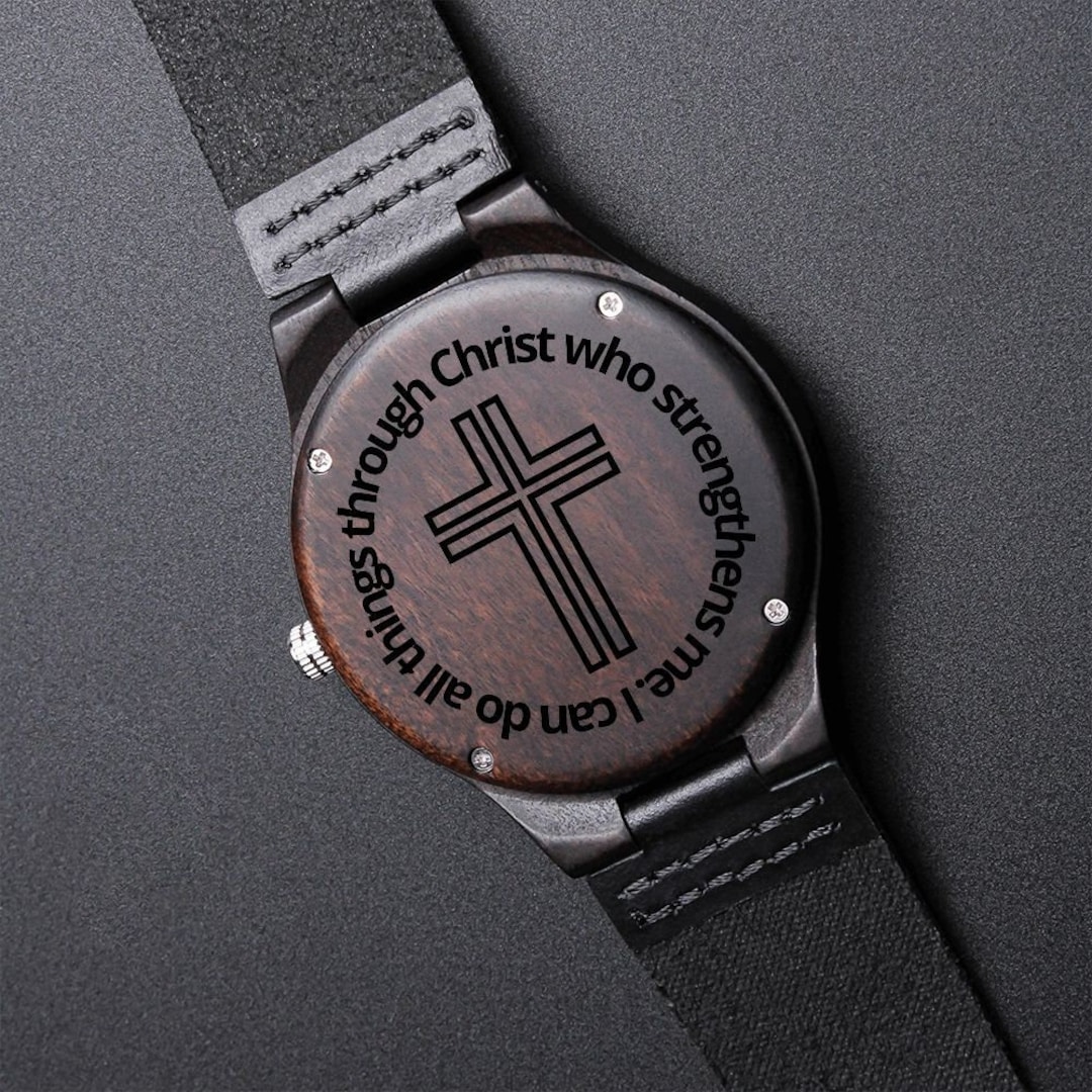 Engraved Sandalwood Christian Watch: Bible Verse Gift Box - Etsy